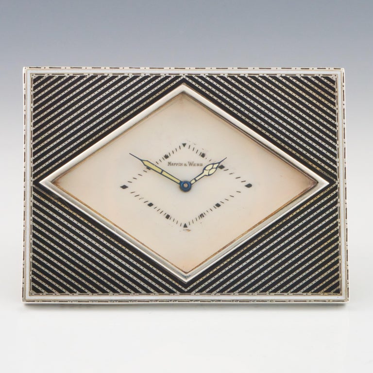 Vintage Swiss Made Art Deco Desk Clock Retailed by Mappin and Webb For ...