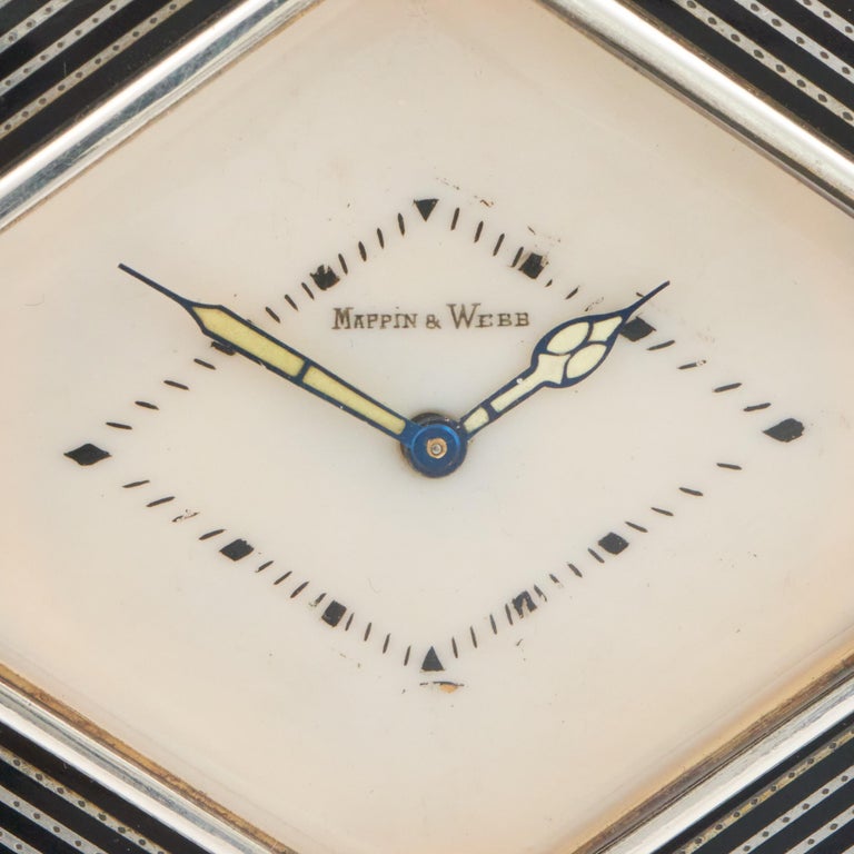 Vintage Swiss Made Art Deco Desk Clock Retailed by Mappin and Webb For ...