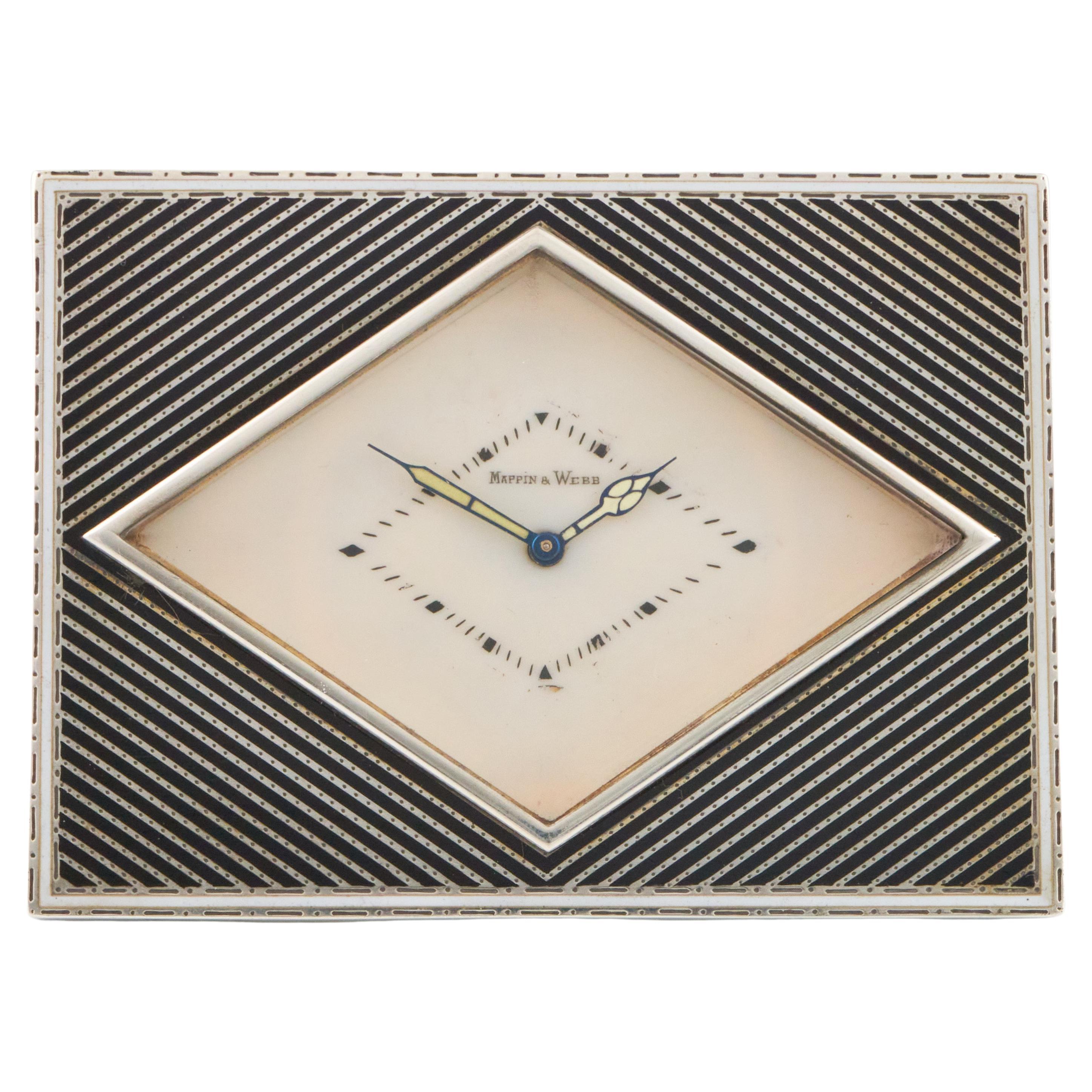 Vintage Swiss Made Art Deco Desk Clock Retailed by Mappin and Webb For ...