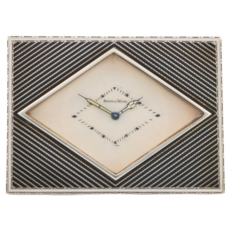 Vintage Swiss Made Art Deco Desk Clock Retailed by Mappin and Webb For ...