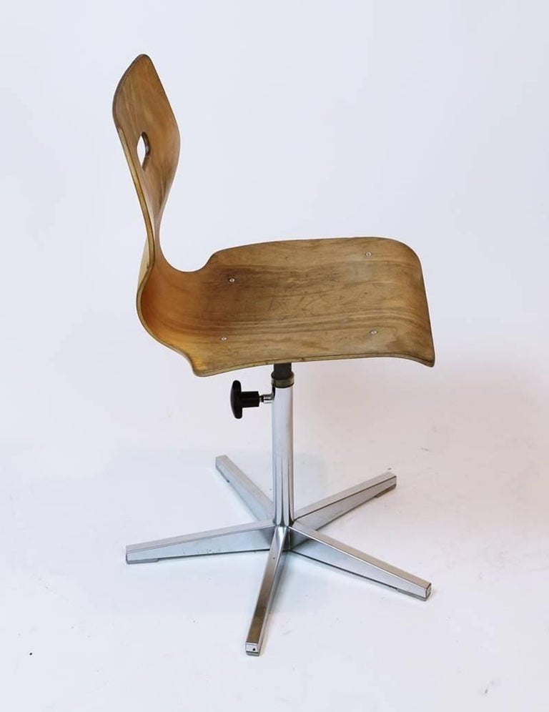 Vintage Swiss Made Height Adjustable Childrens School Chair by Embru ...