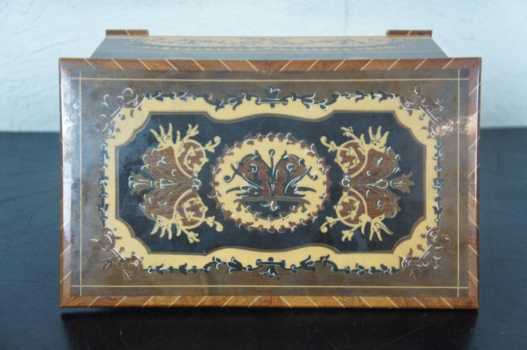 Vintage Swiss Reuge Italian Marquetry Music Jewelry Box Dancing ...