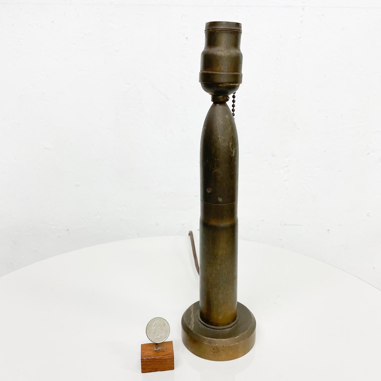 1960s Table Lamp Military Artillery Shell Bullet Design Patinated ...