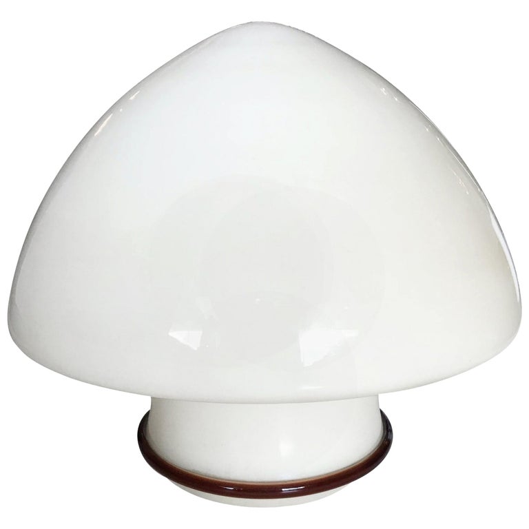 Vintage Table Lamp w/ Cream Murano Glass, Original Label Designed, De ...