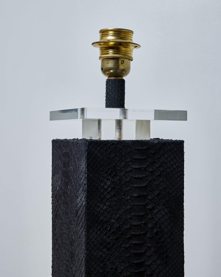 Vintage table lamps with snake skin At Cost Price For Sale at 1stDibs