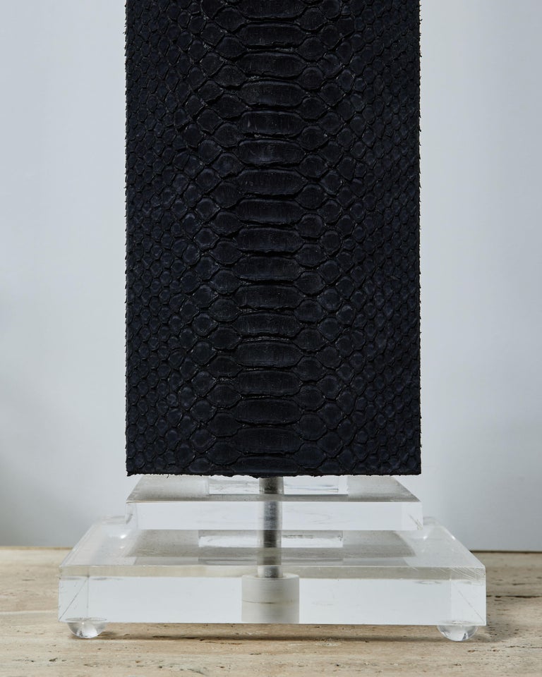 Vintage table lamps with snake skin At Cost Price For Sale at 1stDibs