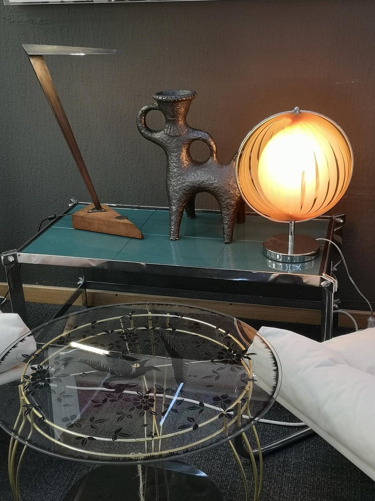 Vintage Table Moon Lamp Kare Design Space Age Vernon Panton Style at ...