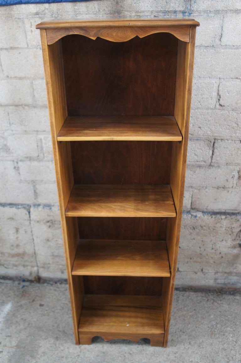 Vintage Tall Birch Early American Style Library Bookcase 4 Shelf Book ...
