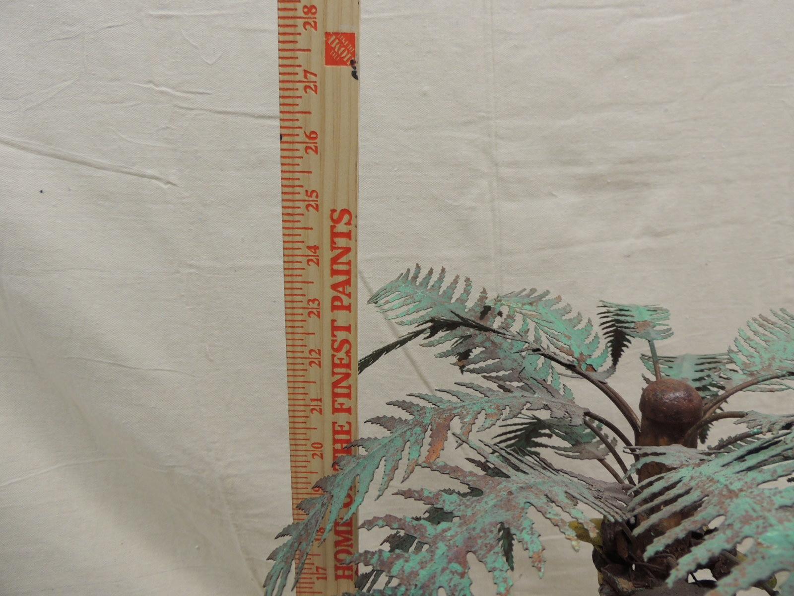 Vintage Tall Tole Palm Tree with Tole Jardinière at 1stDibs