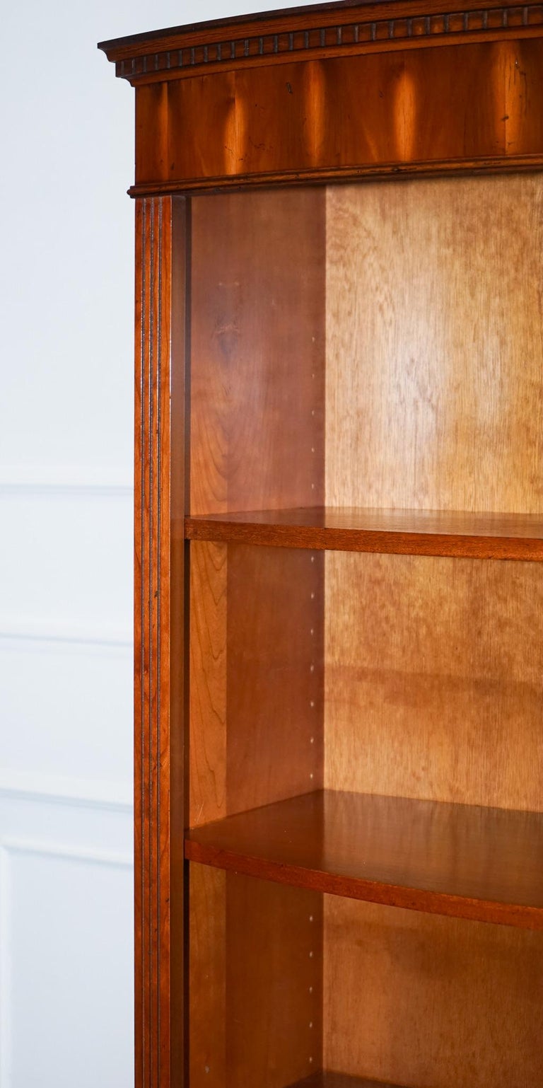 Vintage Tall Yew Open Bookcase with Adjustable Shelfs For Sale at 1stDibs