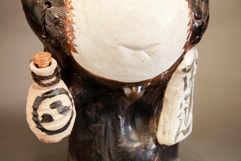 Vintage Tanuki, The Mythical Badger, Shigaraki Ware, Meiji, Early 20th ...