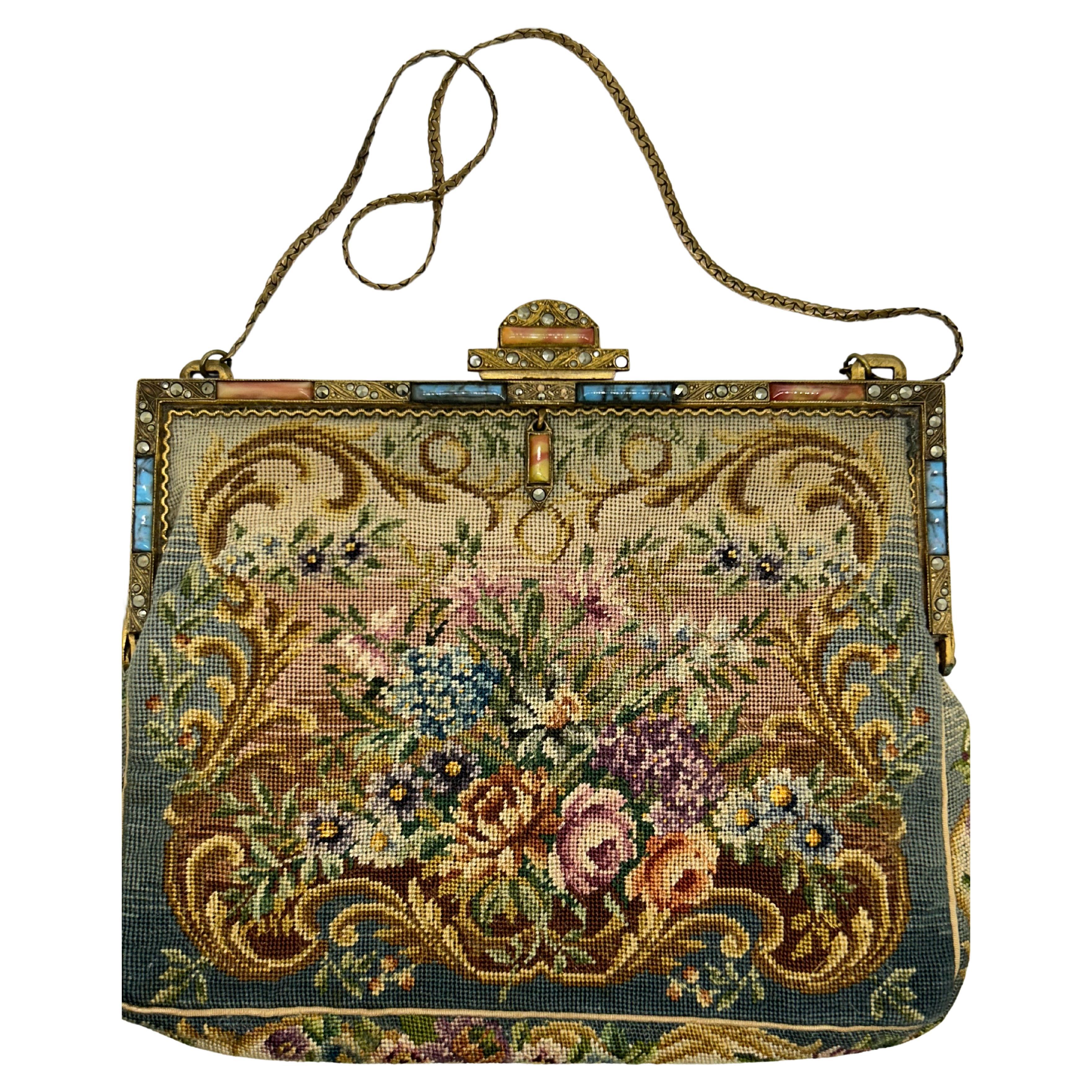 Vintage Tapestry handbag For Sale at 1stDibs