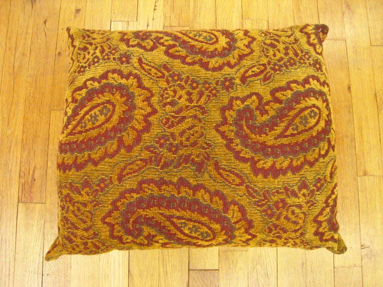 Vintage Tapestry Pillows with Large Paisley Designs For Sale at 1stDibs