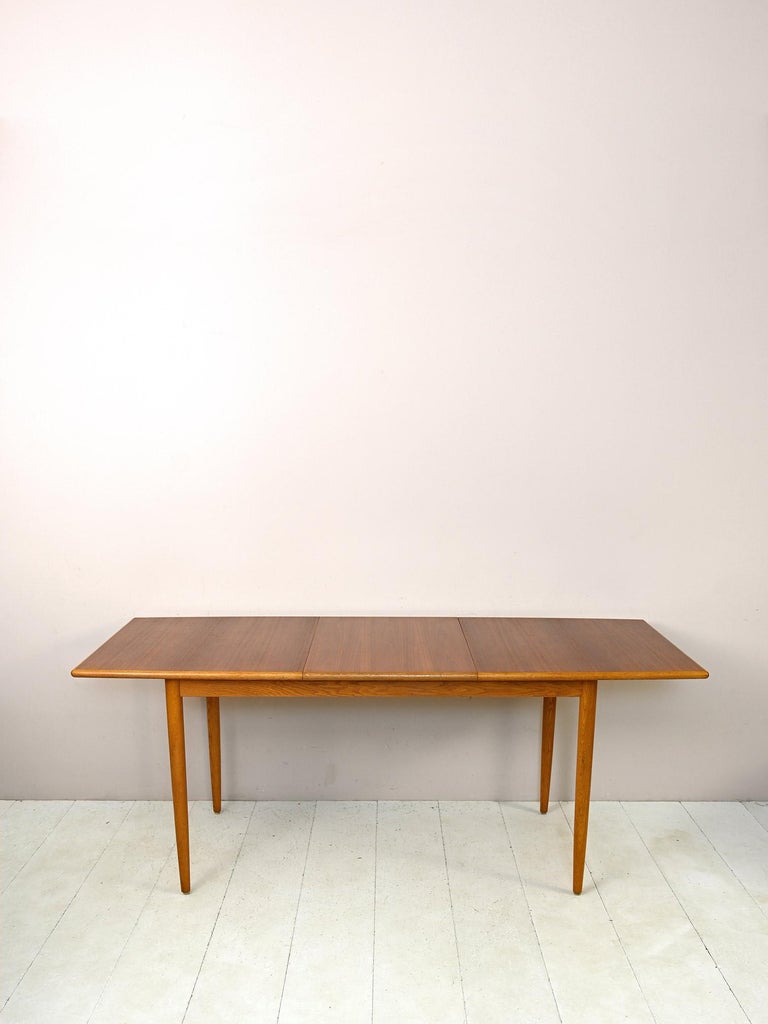 Vintage Teak and Oak Rectangular Table For Sale at 1stDibs