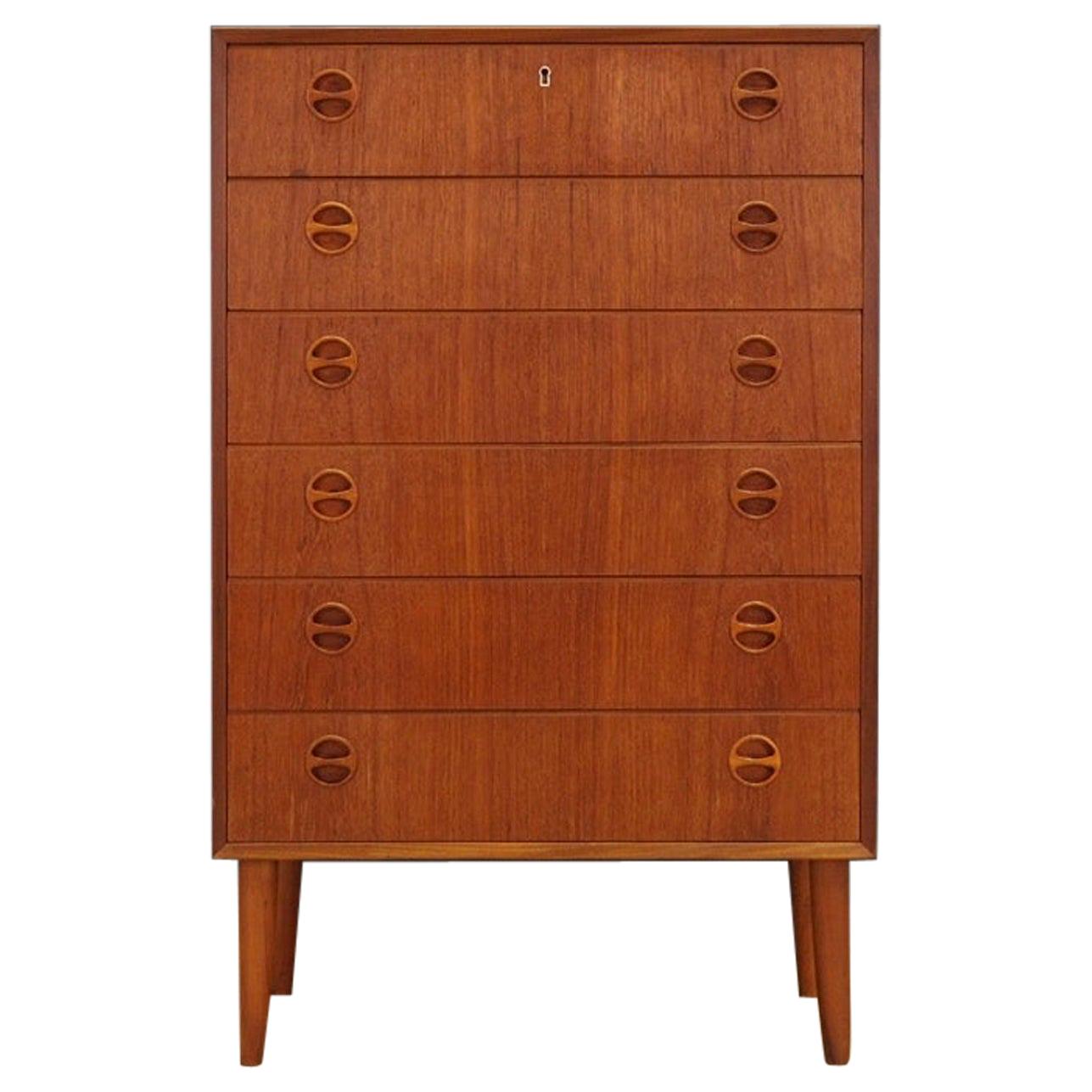 Vintage Teak Chest of Drawers 1970s Danish Design Retro For Sale at 1stDibs