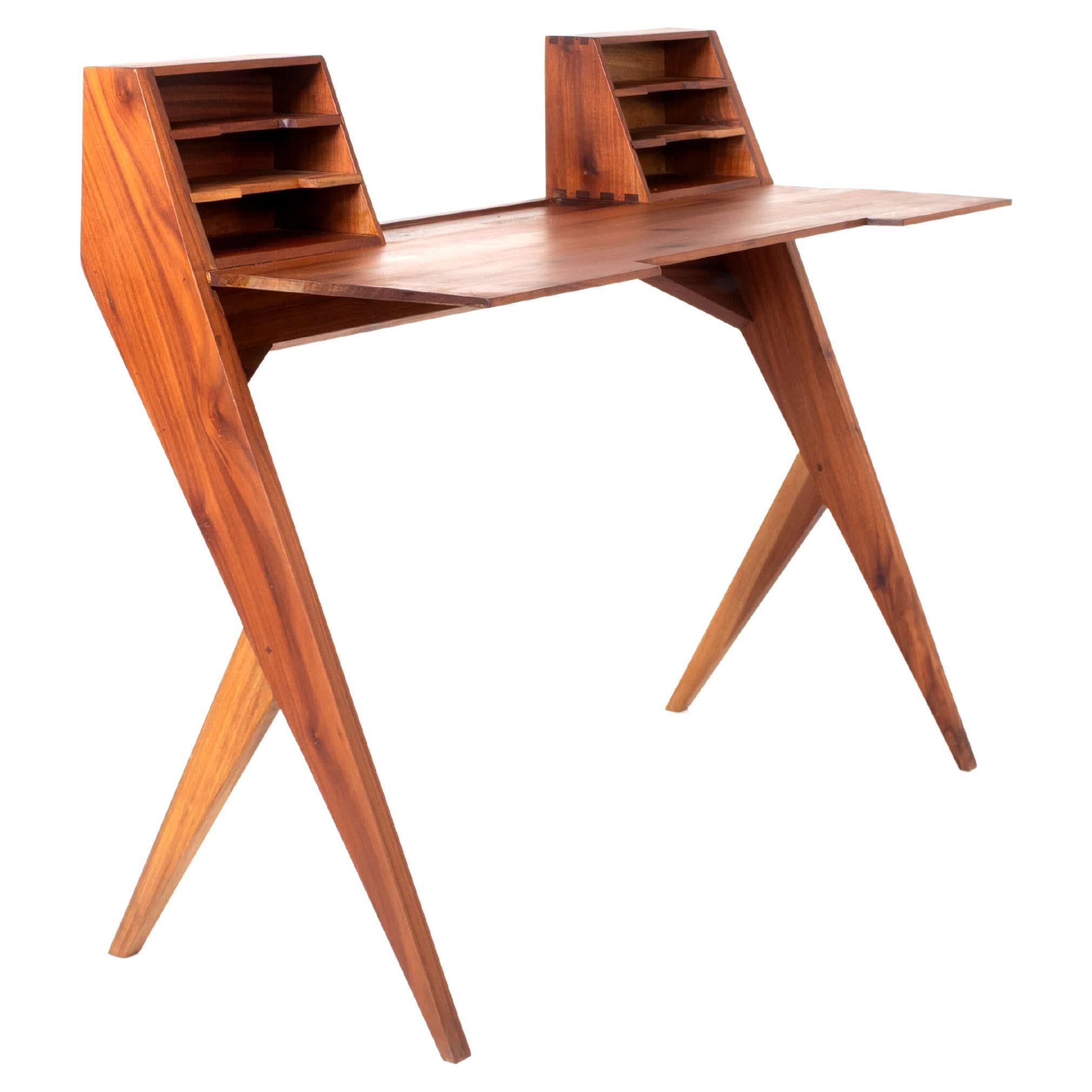 Custom Solid Teak Desk By D-Scan at 1stDibs