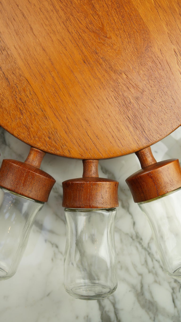 Vintage Teak Digsmed 16 Jar Spice Wheel Rack, Danish Retro 1960s at ...