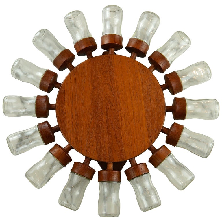 Vintage Teak Digsmed 16 Jar Spice Wheel Rack, Danish Retro 1960s at ...