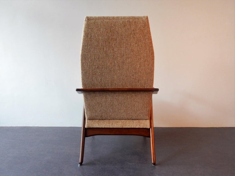 Vintage Teak High Back Lounge Chair, 1960s at 1stDibs