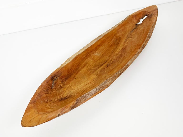 Vintage Teak Live Edge Long Decorative Bowl For Sale at 1stDibs