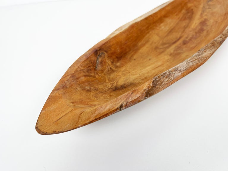 Vintage Teak Live Edge Long Decorative Bowl For Sale at 1stDibs