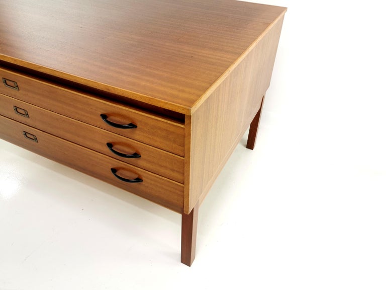 Vintage Teak Plan Chest of Drawers Artists Map Table Midcentury For ...