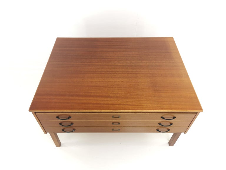 Vintage Teak Plan Chest of Drawers Artists Map Table Midcentury For ...
