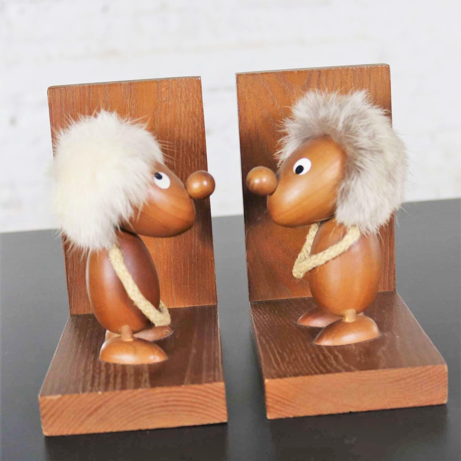 Vintage Teak Scandinavian Gonk Troll Tomte Gnome Bookends Style of Hans ...
