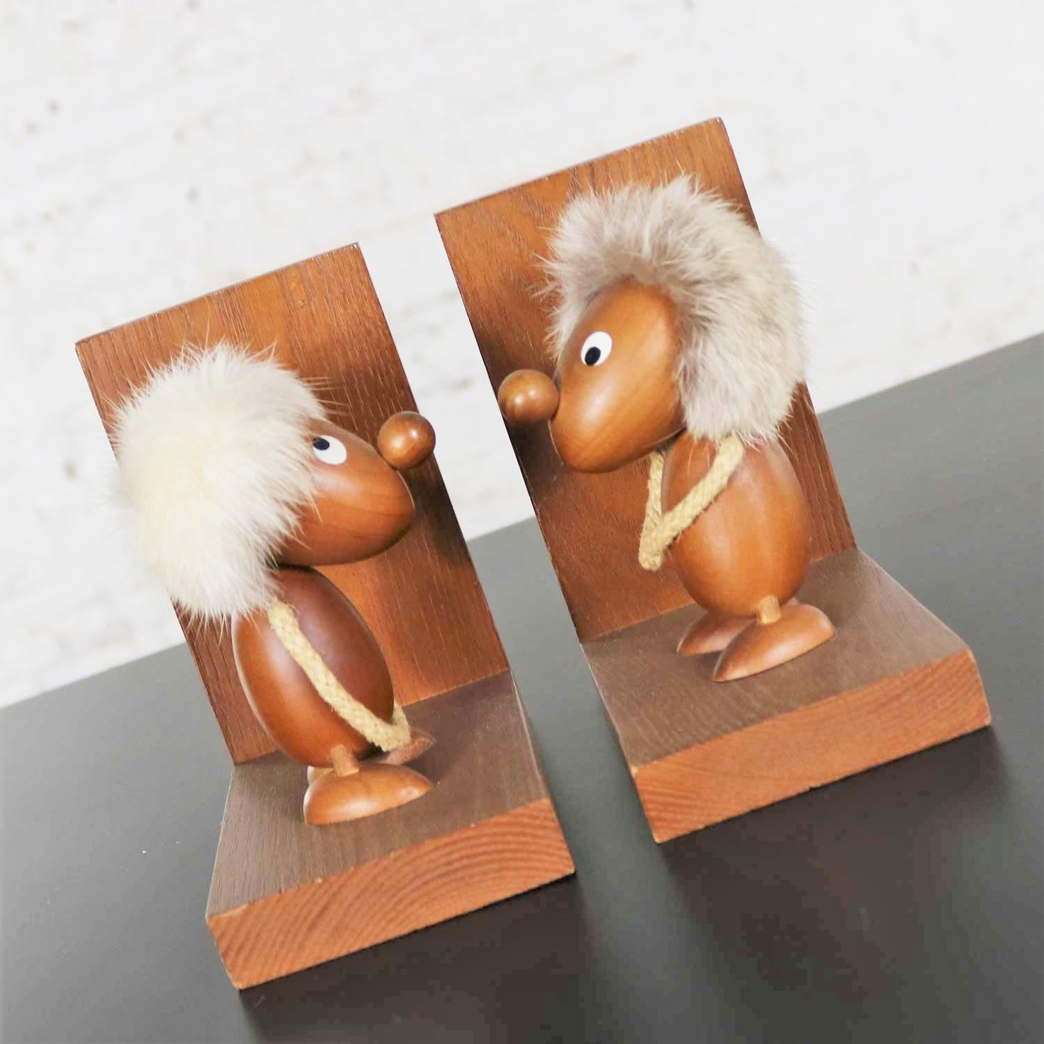 Vintage Teak Scandinavian Gonk Troll Tomte Gnome Bookends Style of Hans ...