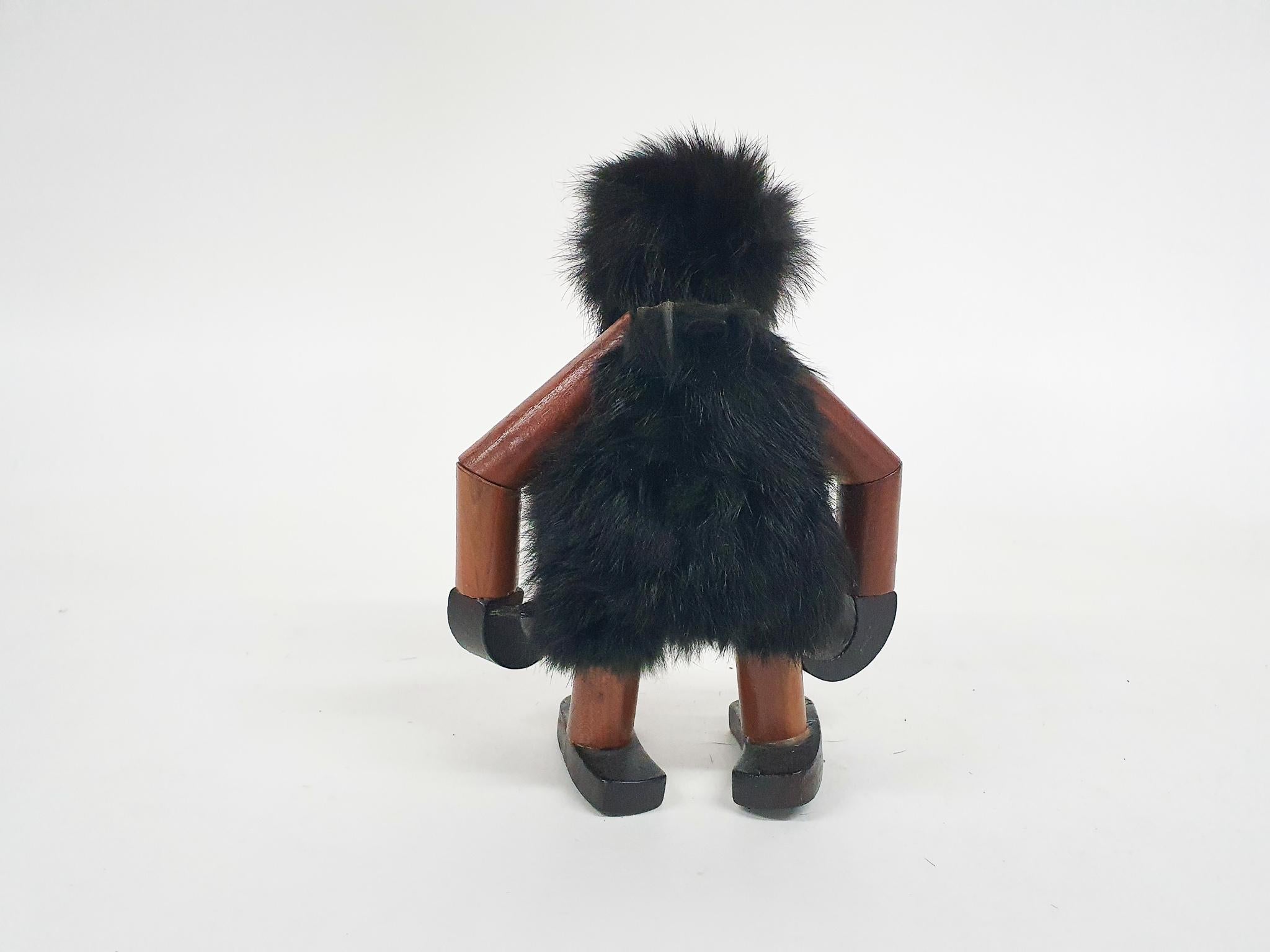 Vintage Teak Troll Monkey in the Style of Kay Bojesen, Denmark, 1960's ...