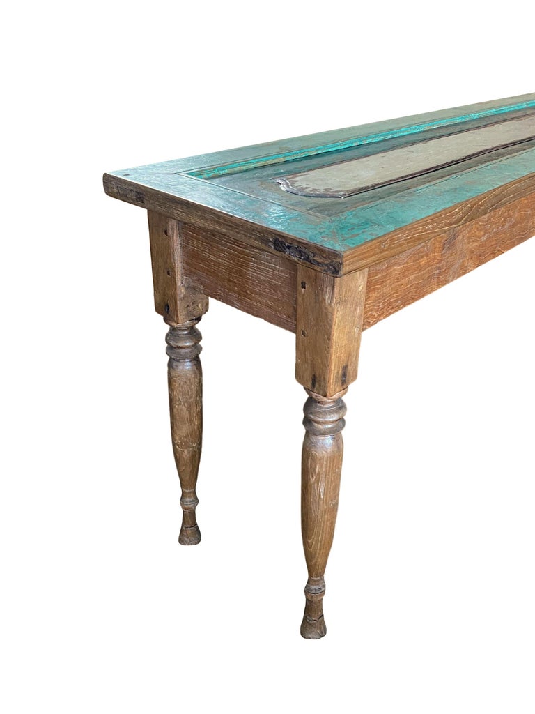 Vintage Teak Wood Console Table Crafted from Old Javanese Door ...