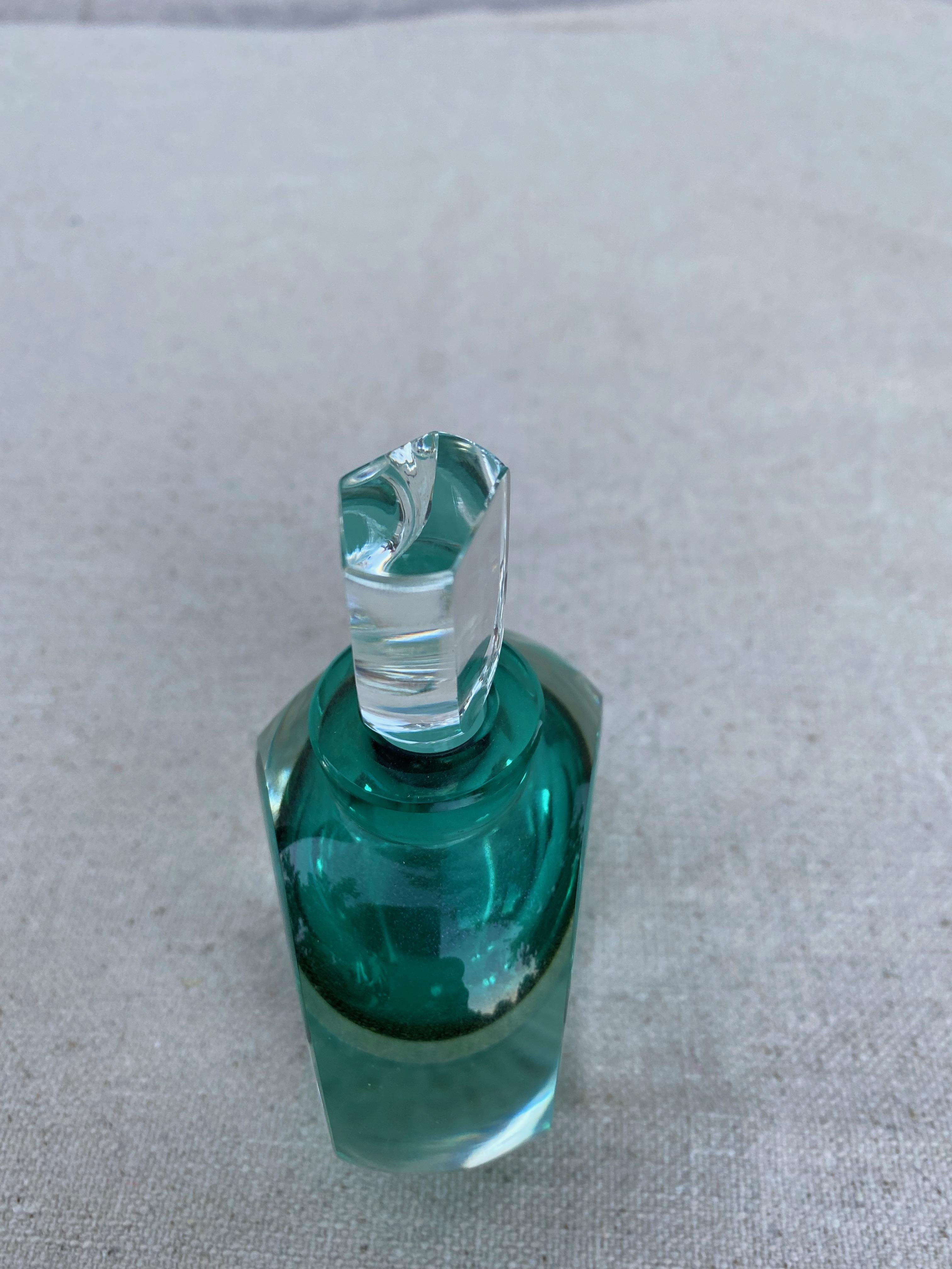 Vintage Teal Art Glass Perfume Bottle at 1stDibs | teal perfume bottle ...