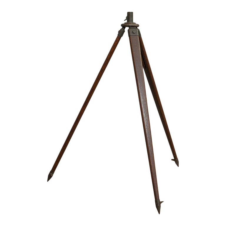 Vintage Telescope Tripod, English, Oak, Bronze, Support Stand, 20th ...