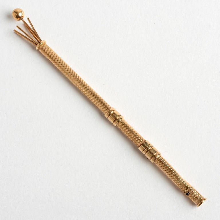 Telescopic Champagne Twizzle Stick with Cigar Piercer 9 Carat Yellow ...