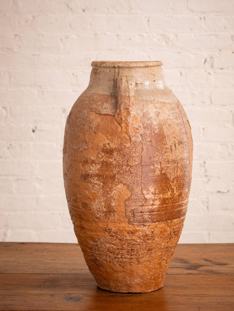 Vintage Terra Cotta Vessel with Iridescent Finish For Sale at 1stDibs