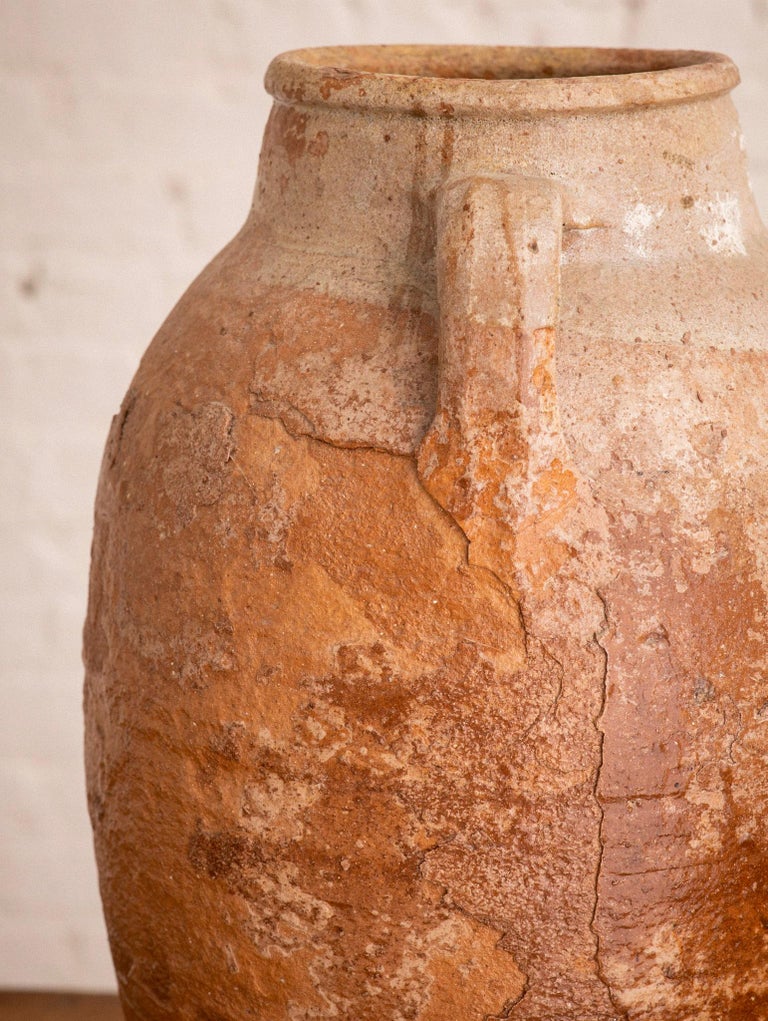 Vintage Terra Cotta Vessel with Iridescent Finish For Sale at 1stDibs