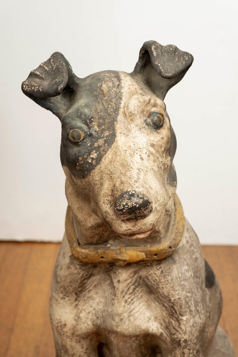 Vintage Terracotta Dog Sculpture For Sale at 1stDibs