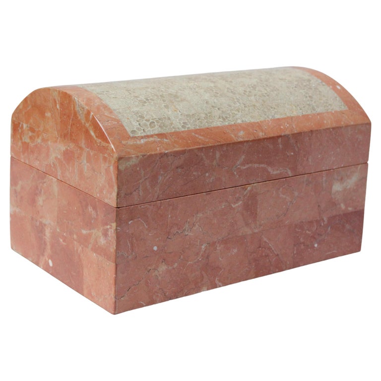 Vintage Tessellated Stone Jewelry Box by Maitland Smith For Sale at 1stDibs