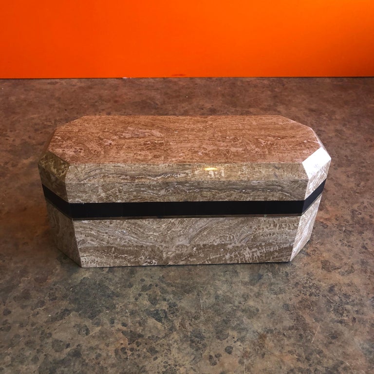 Vintage Tessellated Stone Octagonal Box by Renoir Designs For Sale at ...