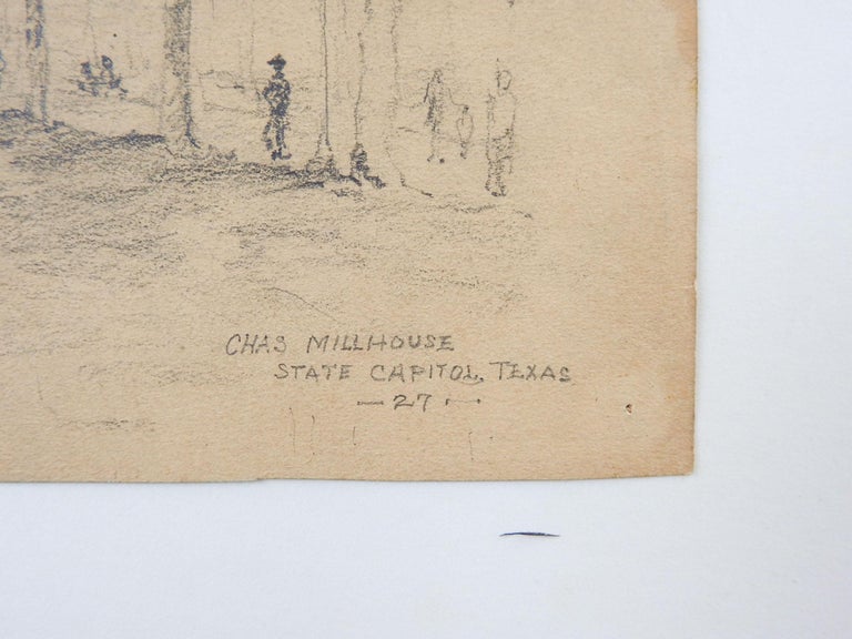 Vintage Texas State Capital Austin Architectural Drawing For Sale at ...