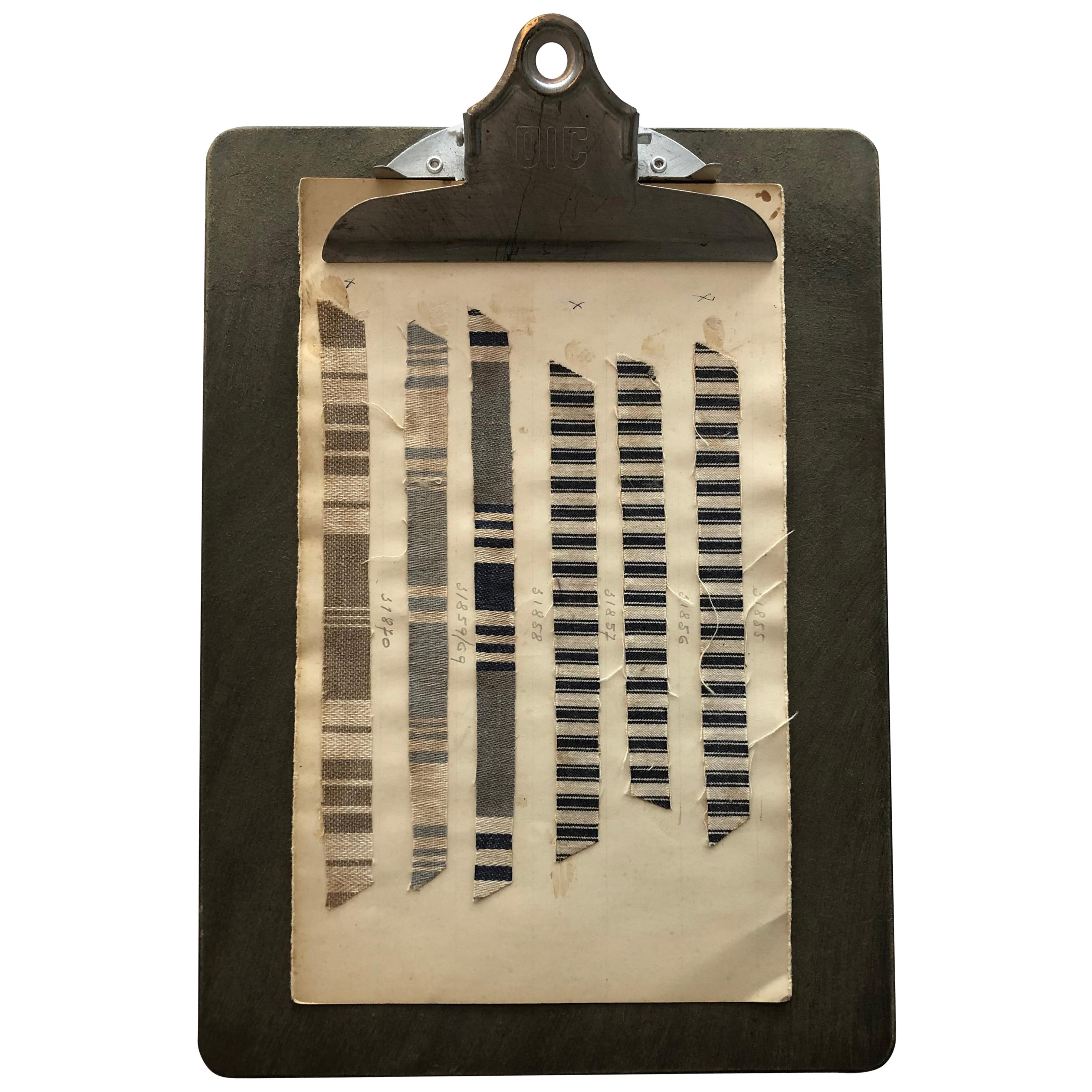 Vintage Textile Strips Mounted to Clipboards For Sale at 1stDibs ...