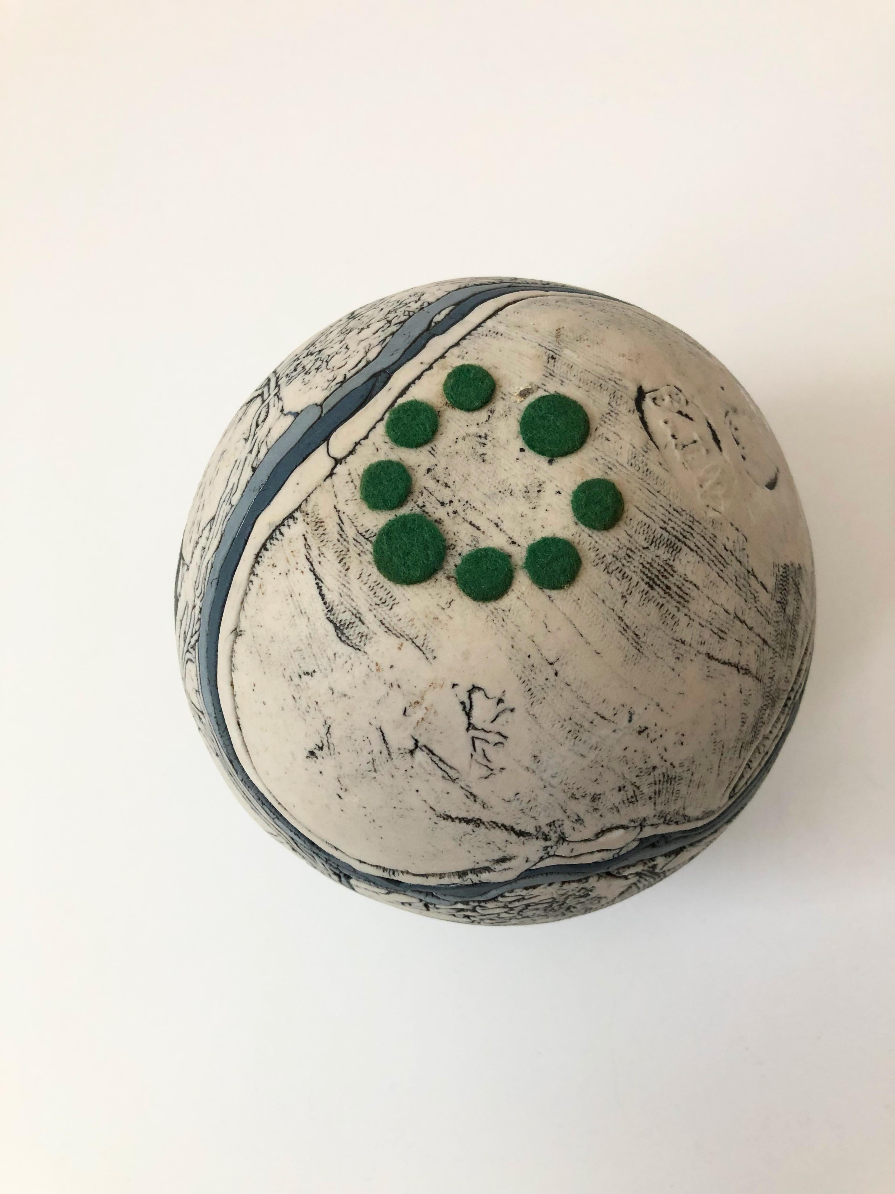 Vintage Textured Studio Pottery Sphere Vase at 1stDibs