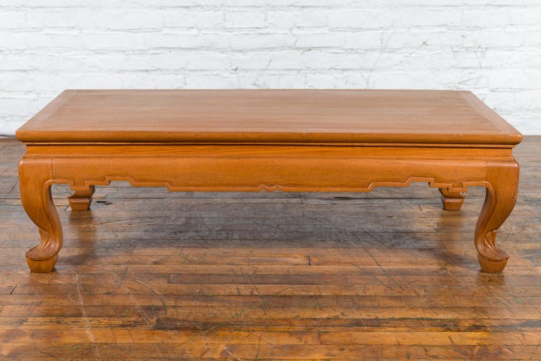Vintage Thai Coffee Table with Waisted Top, Carved Apron and Cabriole ...