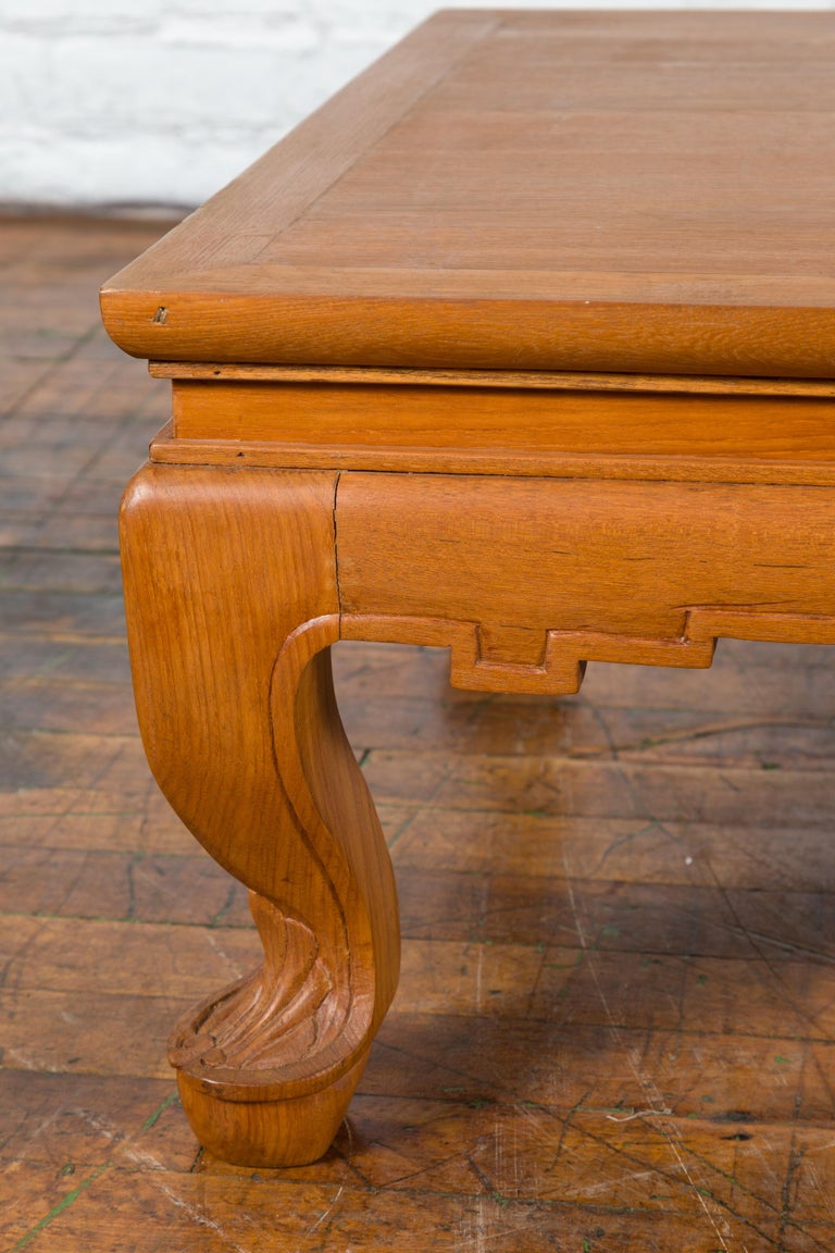 Vintage Thai Coffee Table with Waisted Top, Carved Apron and Cabriole ...