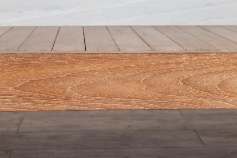Vintage Thai Teak Wood Coffee Table with All Natural Patina and Slatted ...