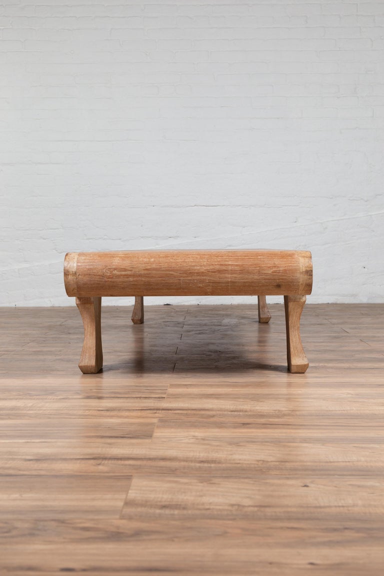 Vintage Thai Teak Wood Coffee Table with All Natural Patina and Slatted ...