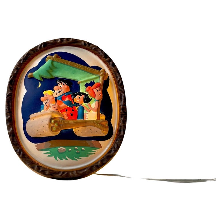 Vintage The Flintstones Footmobile Wall Sconce by Sky-Light, Denmark ...