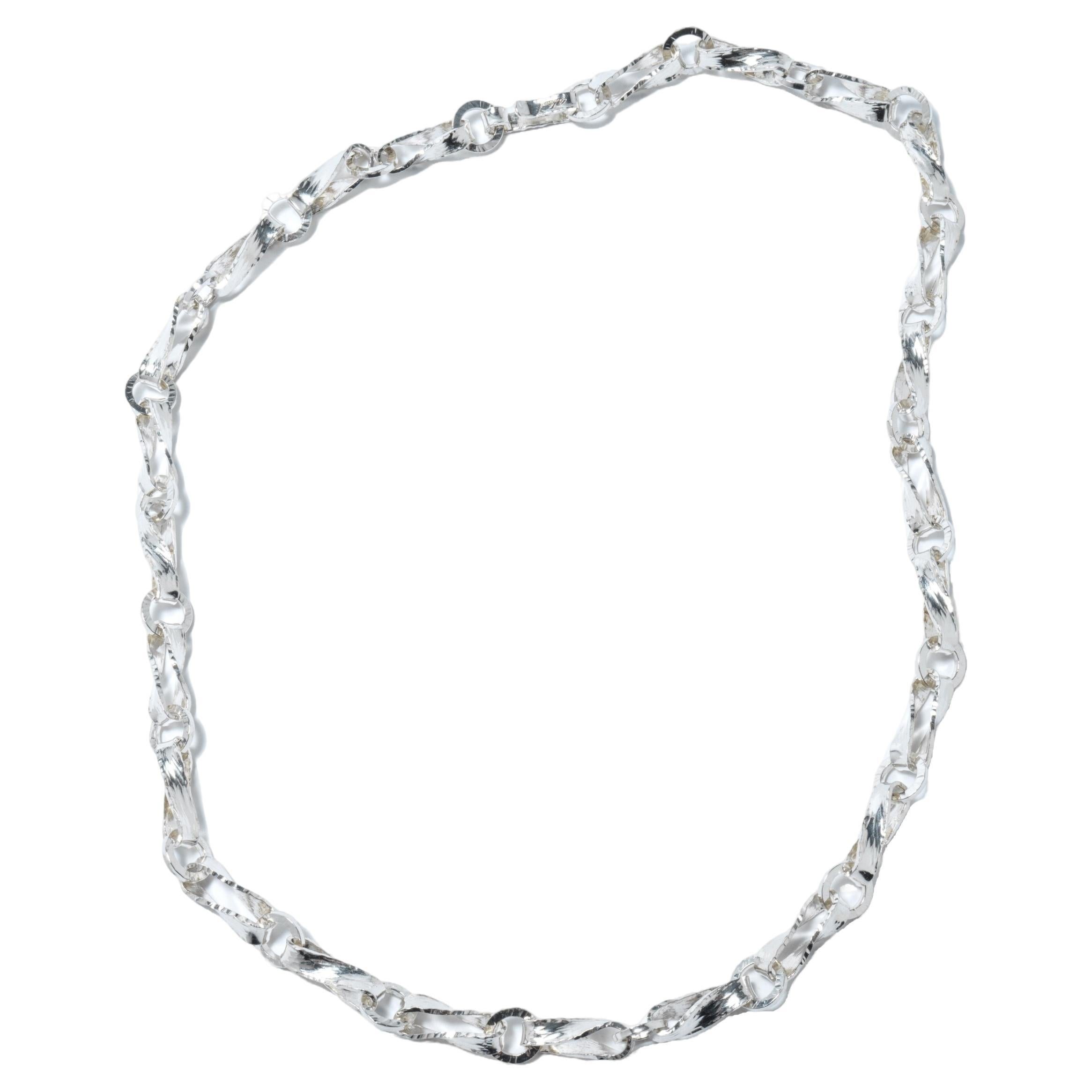 Vintage very thick silver necklace. Designed chain made 1993 in Sweden ...