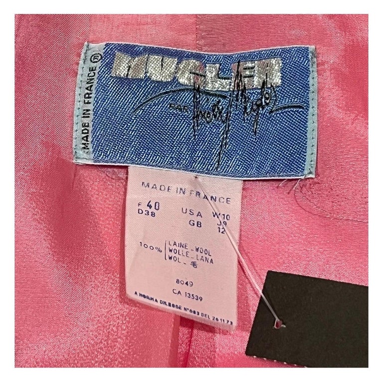 Vintage Thierry Mugler Hot Pink Zip Jacket at 1stDibs