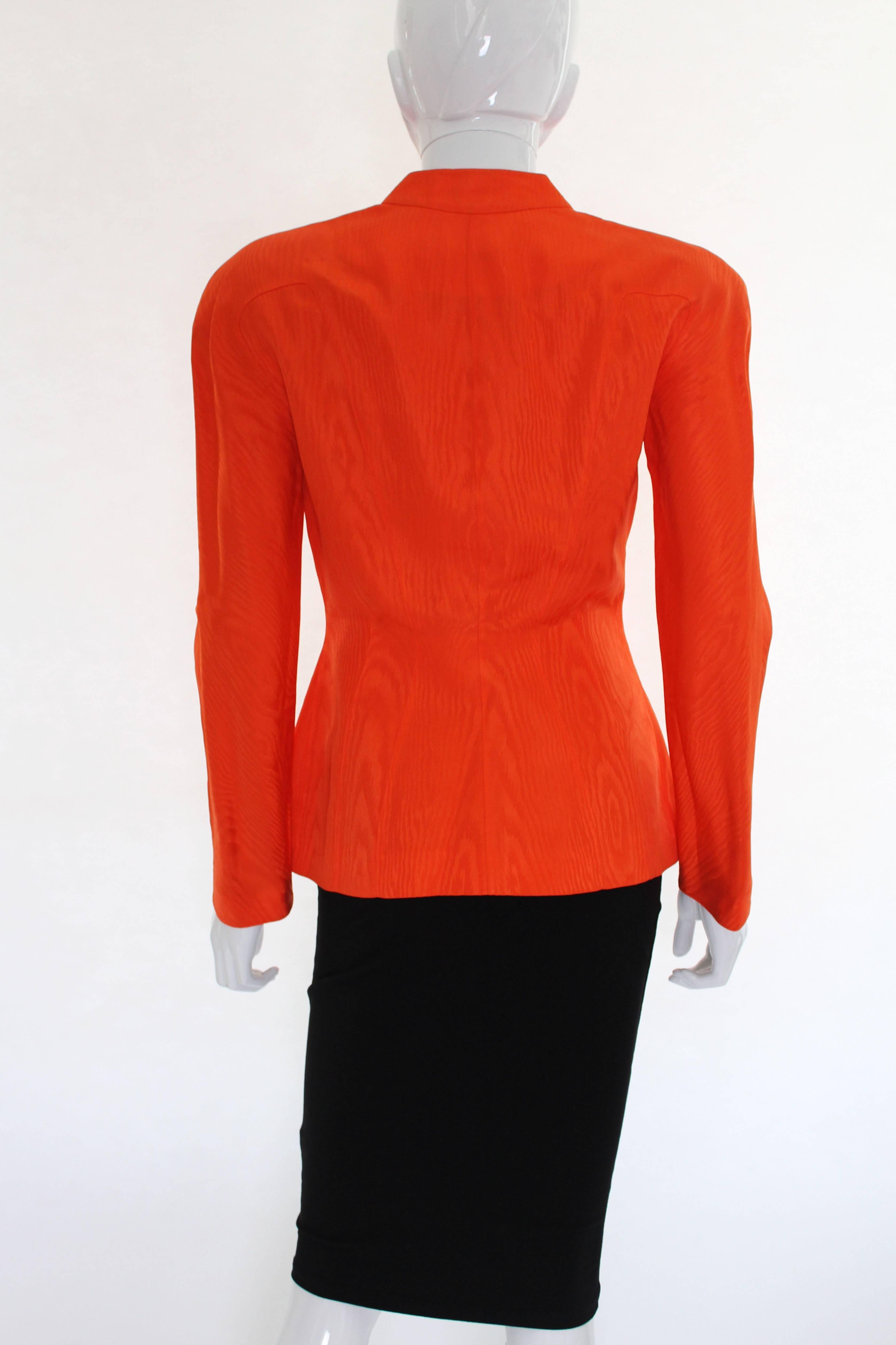 Vintage Thierry Mugler Orange Structured Jacket at 1stDibs | orange ...